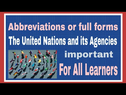 Abbreviations related to United Nations and its Agencies/abbreviations for any interview and exam