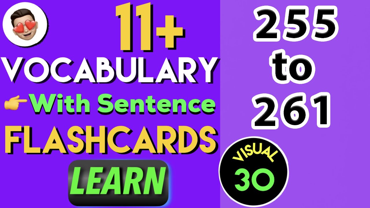 (#30) Flashcard di vocabolario 11 Plus | Elenco di vocaboli 11 Plus | Vocabolario inglese 11 Plus