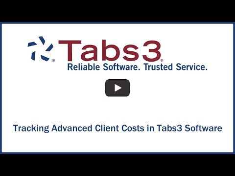 Tracking Advanced Client Costs in Tabs3 Software
