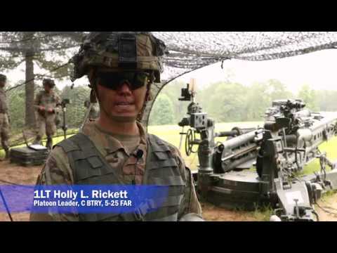 C BTRY, 5-25 FAR fires M982A1 Excalibur round