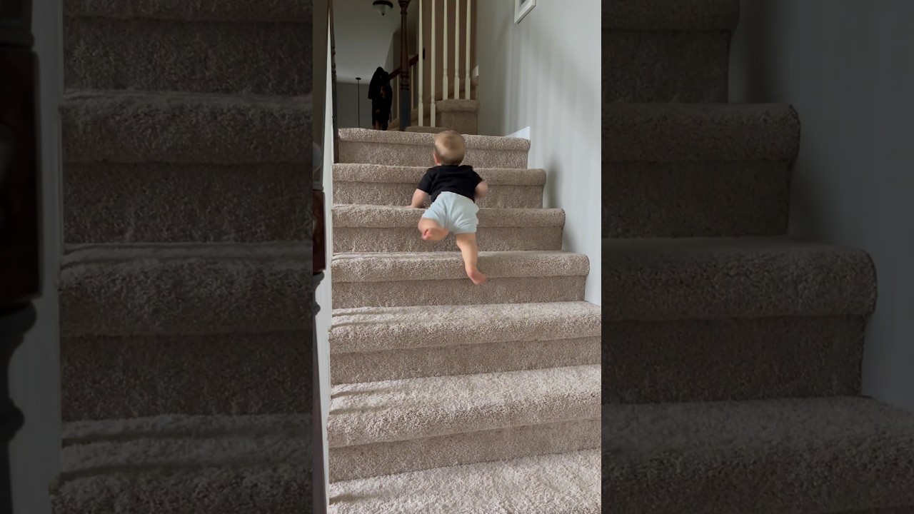 Teaching him the “safe” way to go down the stairs 🥹 #baby #boy #learning #family