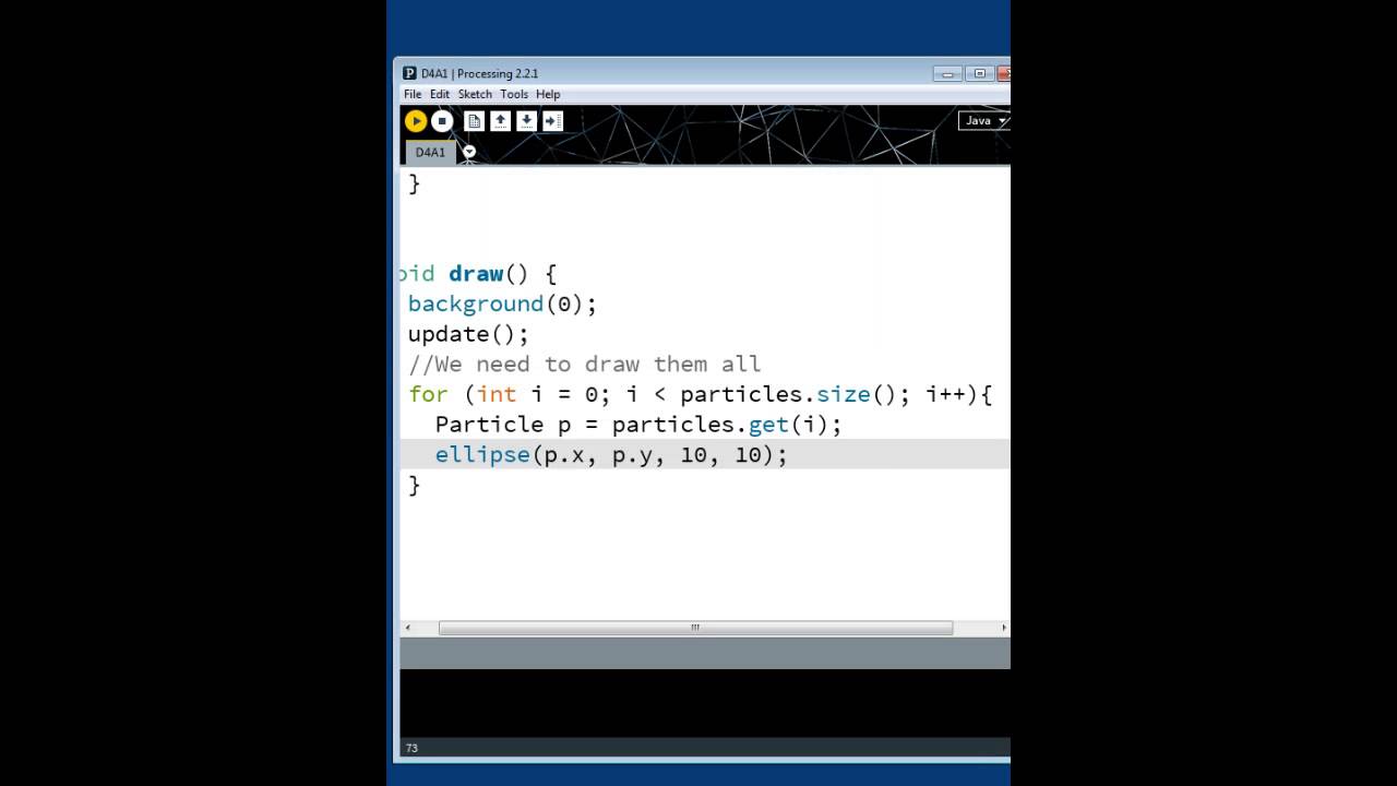 A Particle Class In Processing