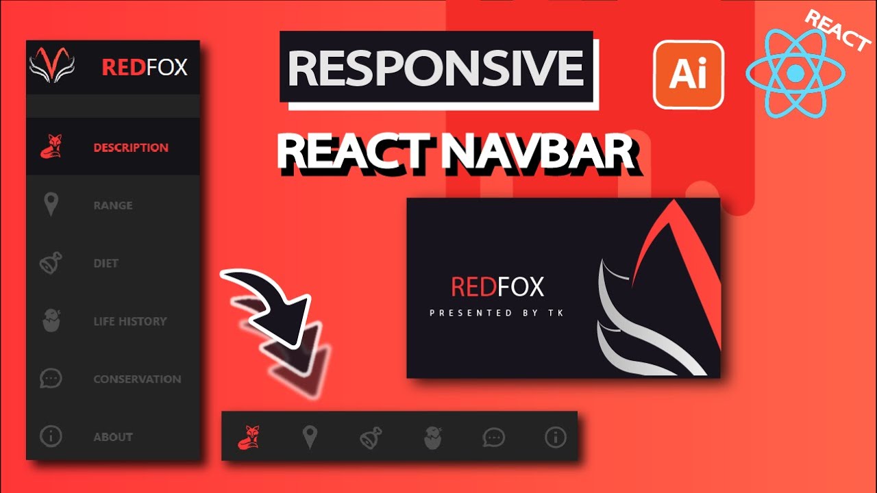 Animated Responsive Navbar (Part 1) - React & CSS Animation Tutorial for Beginners
