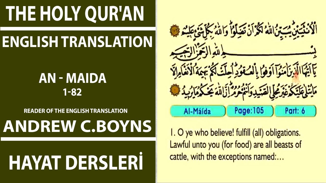 Al Maida Surah 1 82 The Holy Quran Translation
