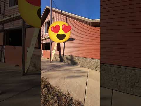 👀 Evolve Stone ⚒️ Install on barn🏠 that matches the house‼️🏡 #siding #exterior #remodel