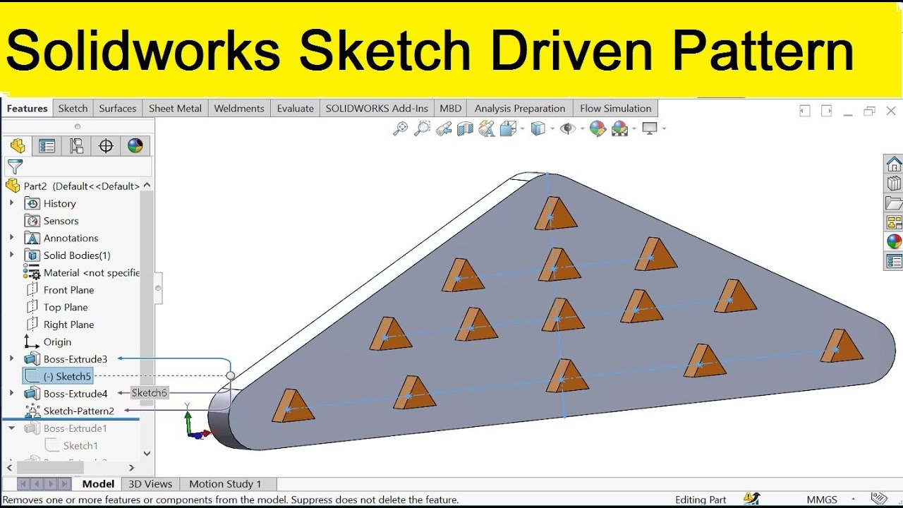 Solidworks sketch driven pattern tutorial