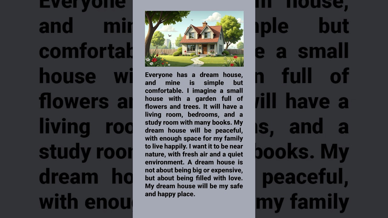 My Dream House | Simple English Paragraph for Beginners #english #learnenglish