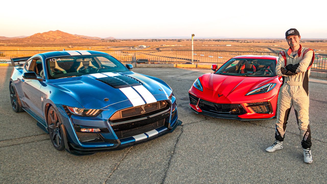Shelby Mustang GT500 and C8 Corvette Get Lap-Compared on Track by Same ...