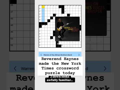 Reverend Haynes made the NYT crossword puzzle today