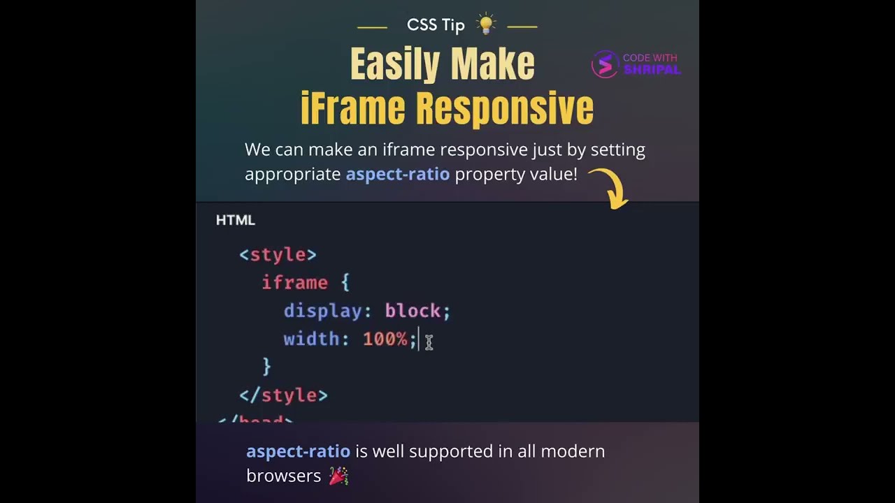 One line code to make an iframe responsive! 🤩