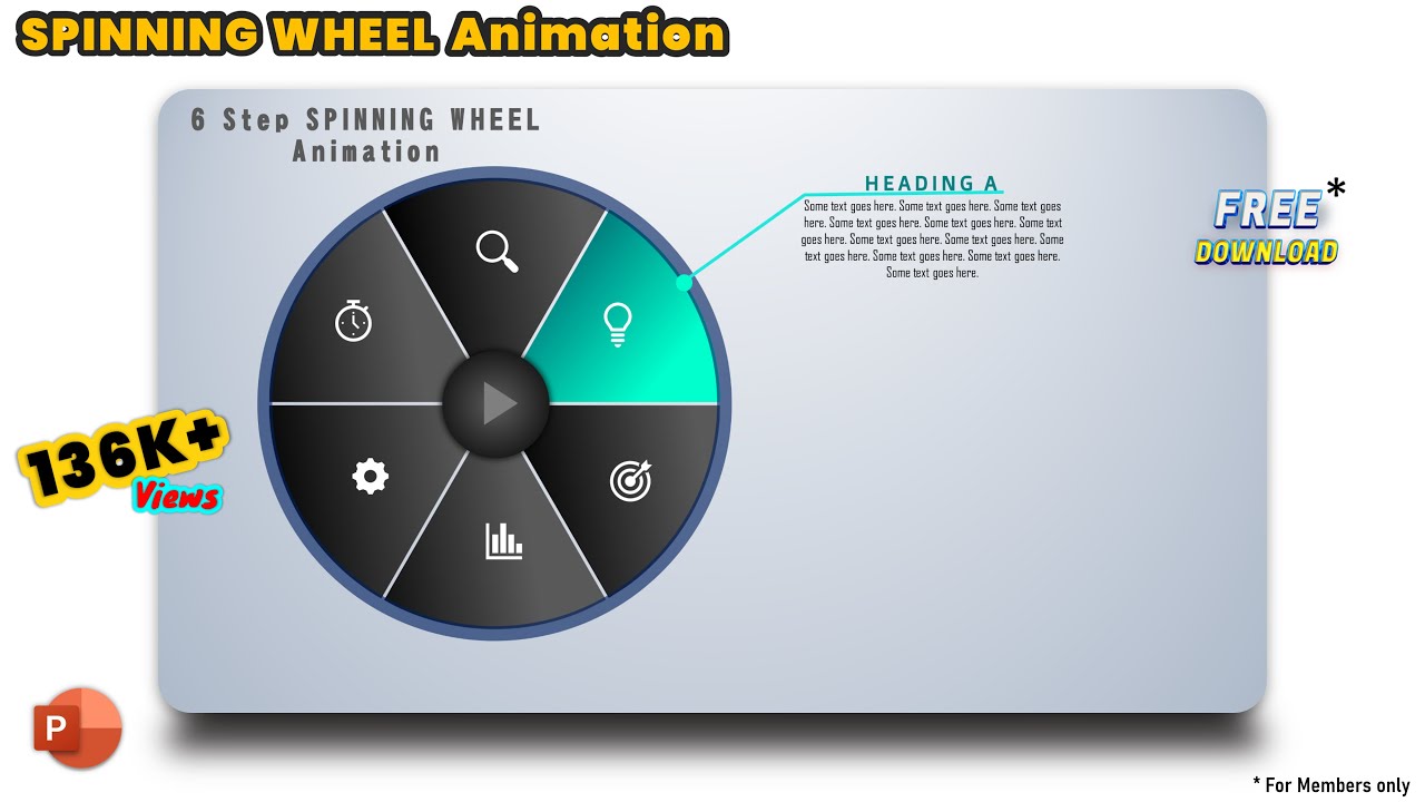 6.Spinning Wheel Animation | PowerPoint Morph Transition | 6 Segments