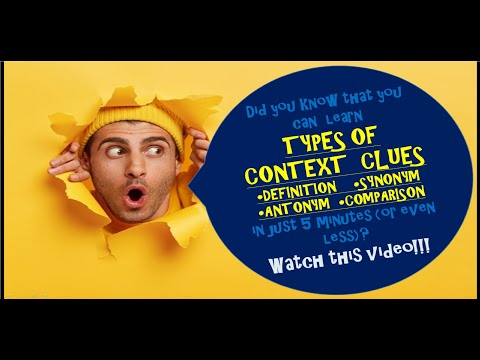 (CONTEXT CLUES) A 5-MINUTE CHALLENGE TO LEARN CONTEXT CLUES: DEFINITION, SYNONYM, ANTONYM, ETC