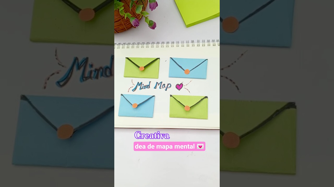 Mapa mental creativo 💌 Mini sobre de corazón #shorts #bricolaje #manualidadesconpapel #amar