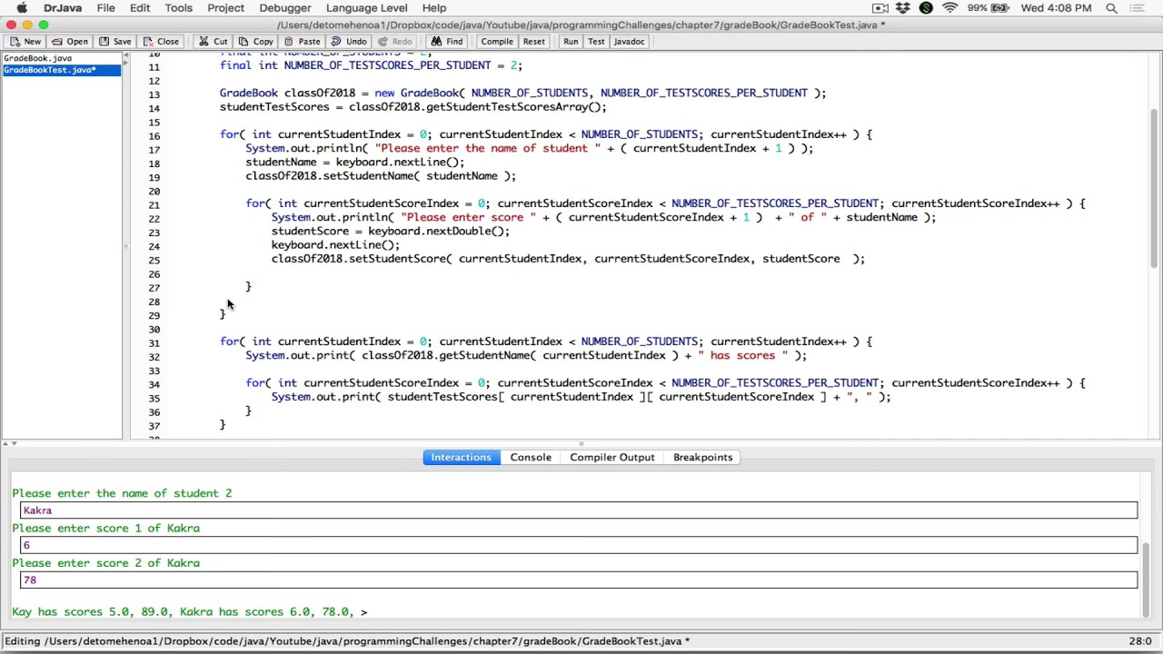 7.8. (Part 3) Grade Book - Java