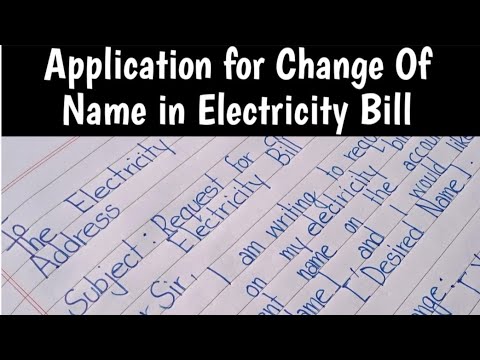 Application for Change Of Name in Electricity Bill - Letter for Name Change in Bill | Letter Writing