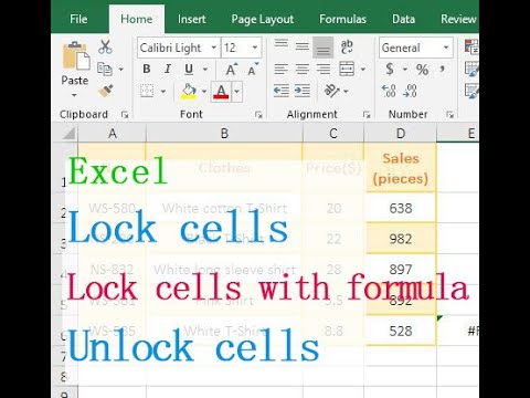 How to lock cells in Excel (a cell, cells with formula, sheet, unlock)