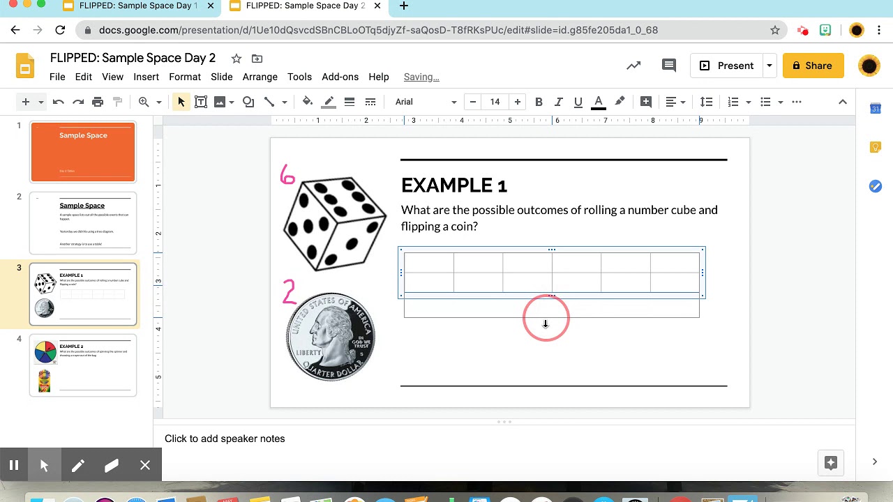 Sample Space Table Ex1