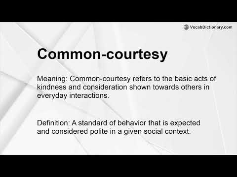 Common-courtesy Meaning