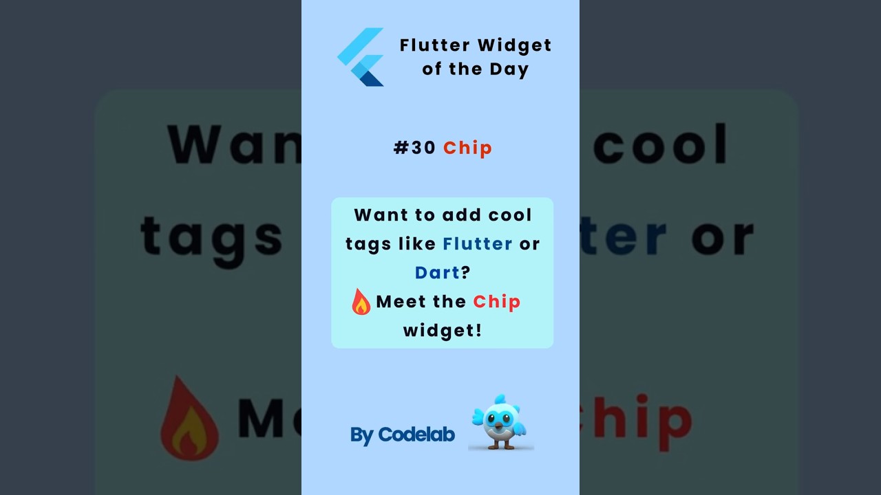 Widgets of the day #30 – Chip (Flutter Shorts) #flutter #programming #fluttertutorial #dart #coding