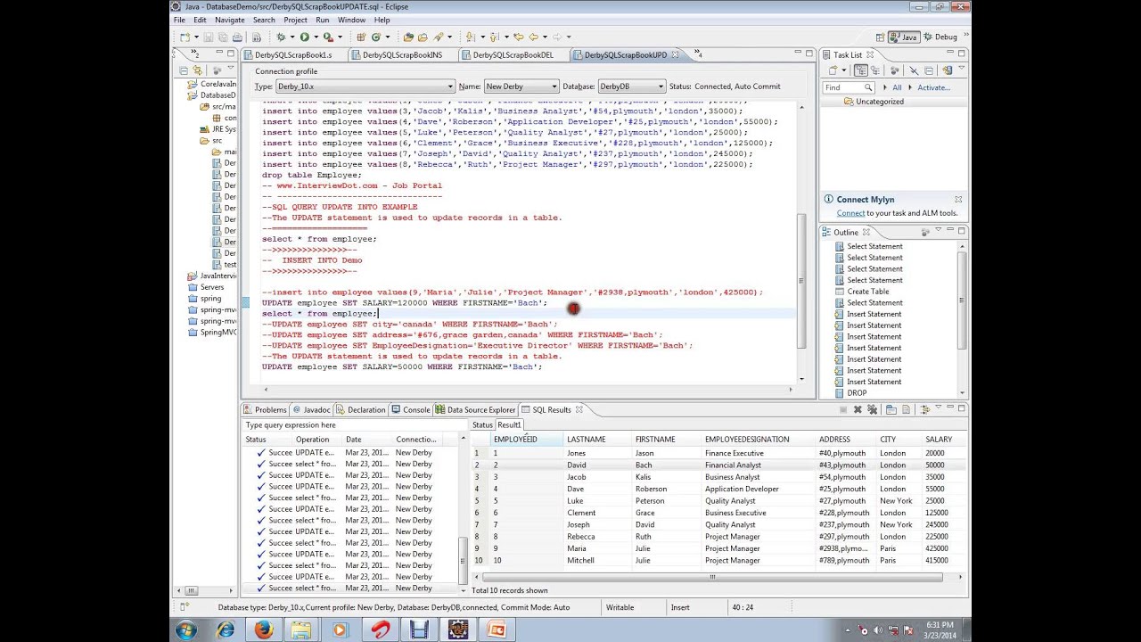 SQL QUERY SET UPDATE EXAMPLE