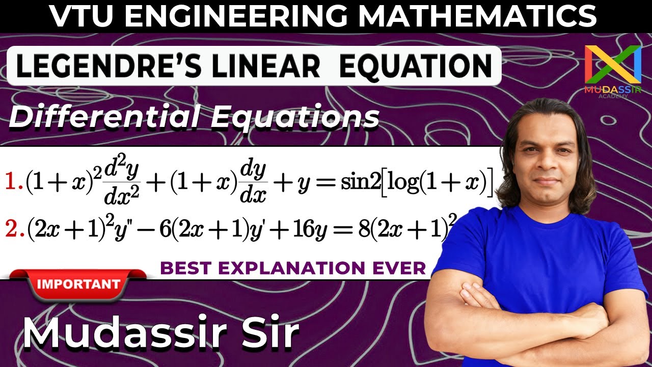 Legendre linear differential equations |VTU engineering mathematics best explanation