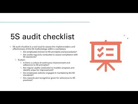 5S audit checklist is tool used to assess the implementation & effectiveness of the 5S methodology.