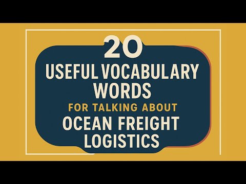 20 Useful Vocabulary Words for Talking About Ocean Freight Logistics