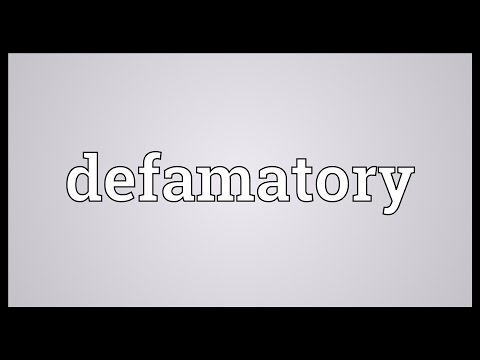 Defamatory Meaning