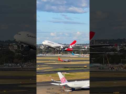 Qantas A380 Takeoff from Sydney Airport #qantas #sydneyairport #a380 #aviation #planes