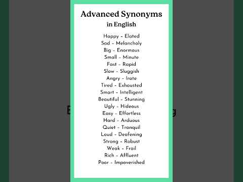 Advanced Synonyms in English ✨ Advanced English | IELTS Vocabulary