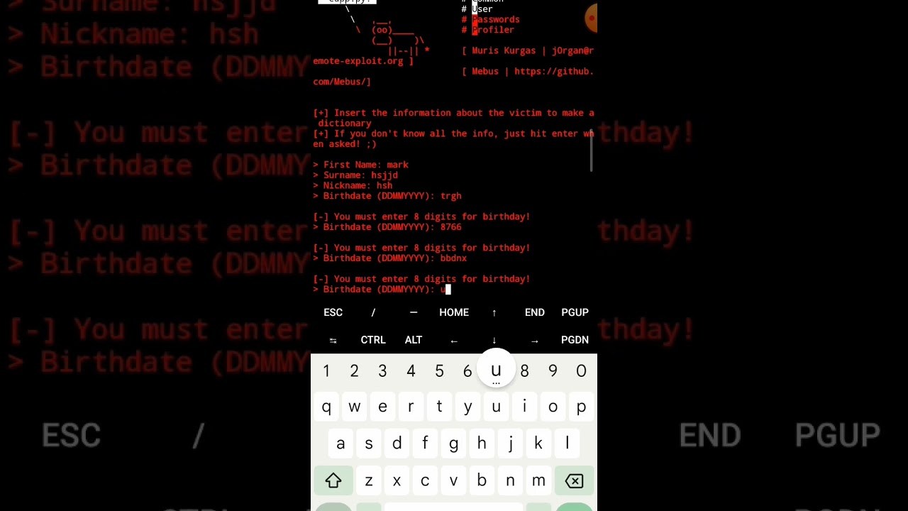 cupp GitHub install Kali Linux #cybersecurity #ethicalhacking #youtubeshorts #trendingshorts #song
