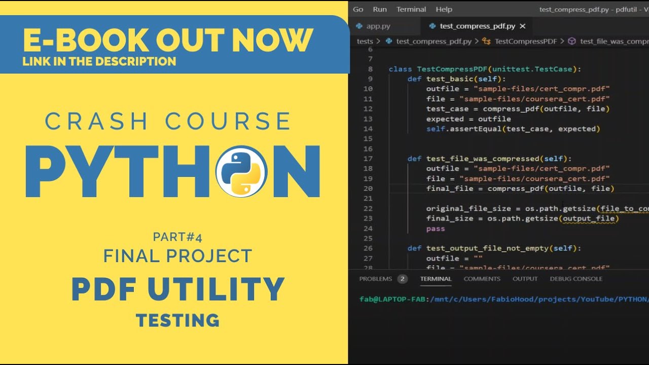 Test Driven Development | Final project - PDFutility #4 | Python 3 Crash course 2020