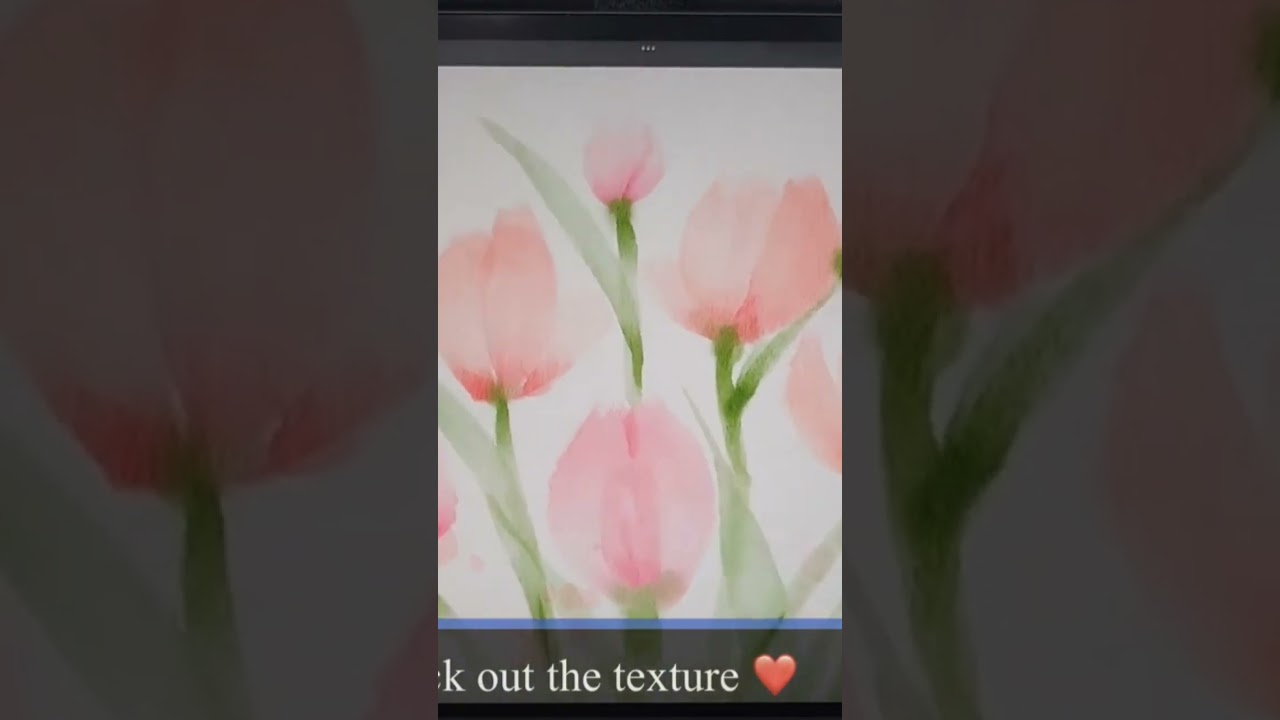 Tulip Watercolor Flowers in Procreate on iPad. Digital Watercolour. #shorts
