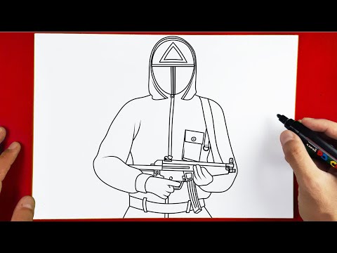 How to Draw Squid Game Workers Mask | Squid Game