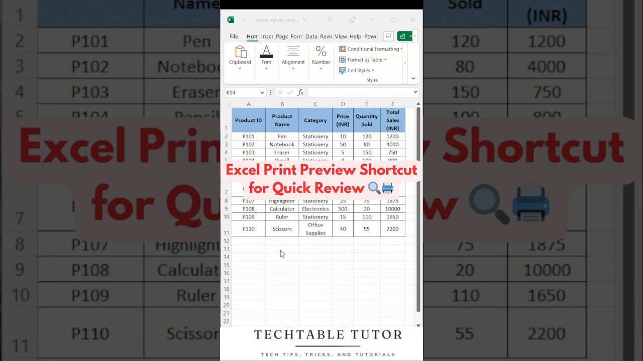 How to Quickly Access Print Preview in Excel Using This SUPER Shortcut!#excel #excelshorts