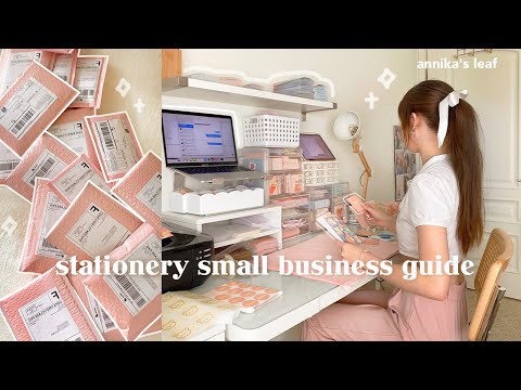 SMALL BUSINESS GUIDE ποΈπ¦ aesthetic stationery shop: desk tour, how i pack orders, supplies & apps