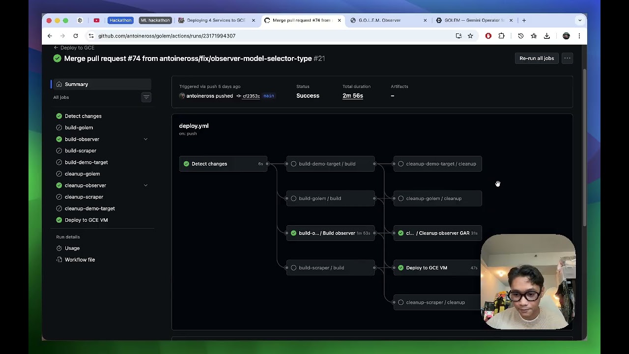 how I deployed GOLEM to GCE using github actions