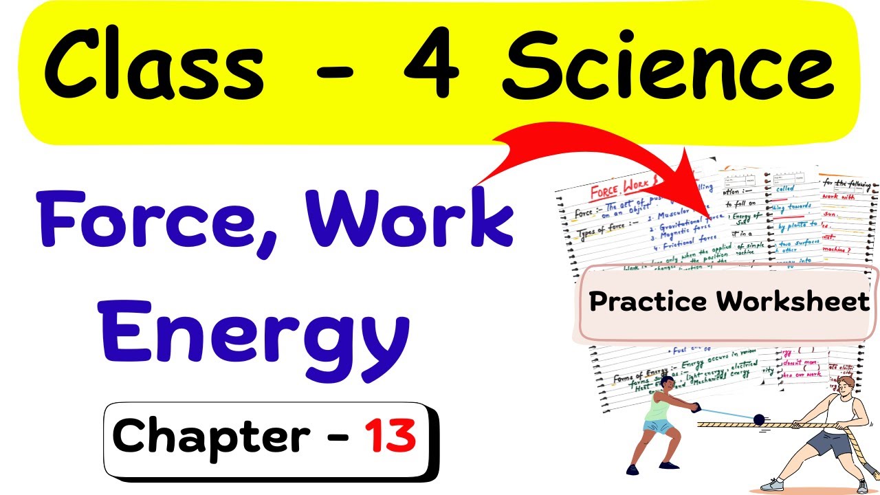 Force Work and  Energy Class 4 | Class 4 Science Worksheet | Class 4 Science Syllabus | Class 4 EVS