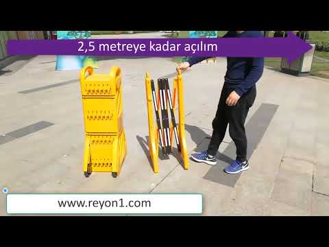 Akordiyon bariyer sarı renk ekonomik güvenlik bariyeri