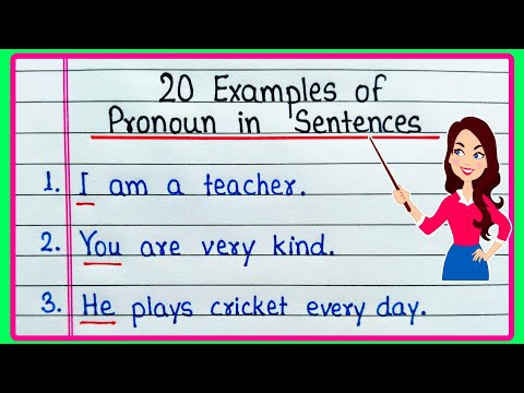 Pronoun in sentence | 20 Examples of Pronouns in Sentences | Pronoun sentence | English Grammar