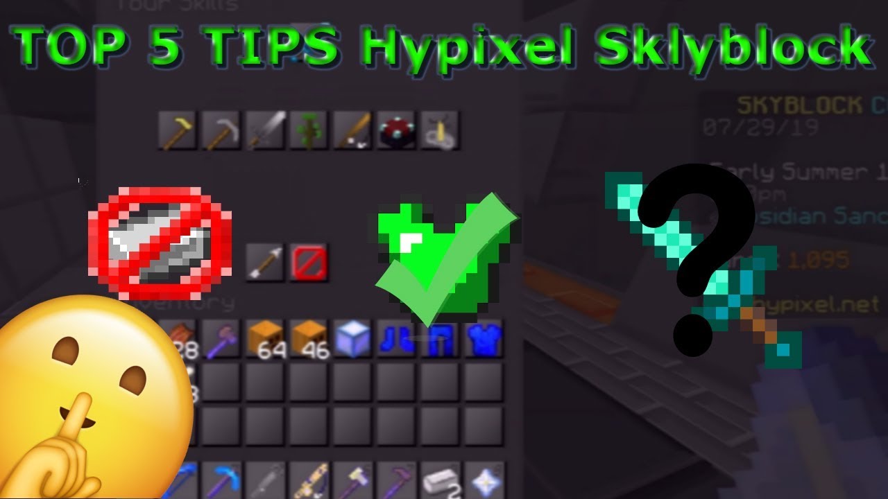 TOP 5 TIPS FOR HYPIXEL SKYBLOCK (For Beginners) - Hypixel Skyblock