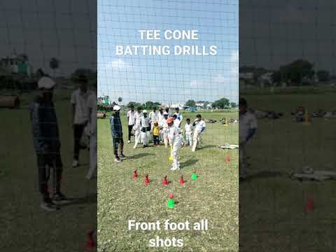 tee cone drills - batting improve your front foot all shots. #cricketer #battingdrills #coach