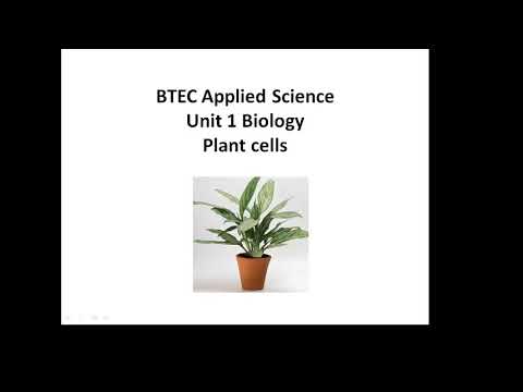 BTEC Applied Science: Unit 1 Biology Plant Cells