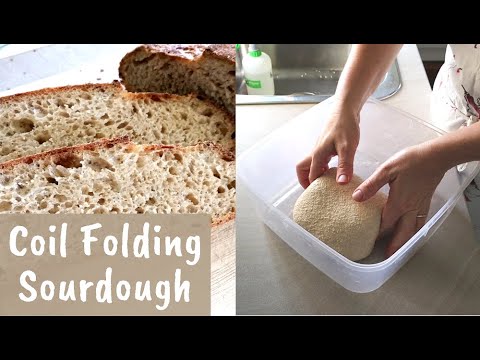 Bread Dough 'Coil Folding' Technique and Shaping - 100% Whole Wheat Sourdough Bread
