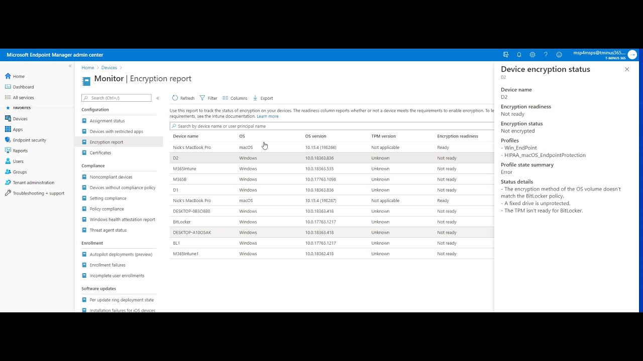 Troubleshooting Bitlocker Encryption with Intune