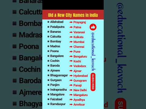 Old and New City Names in India #india #oldcity #newcity #names #youtubeshorts