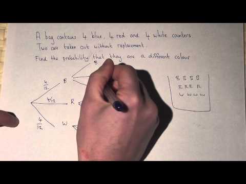Probability Tree Diagrams : removing items without replacement