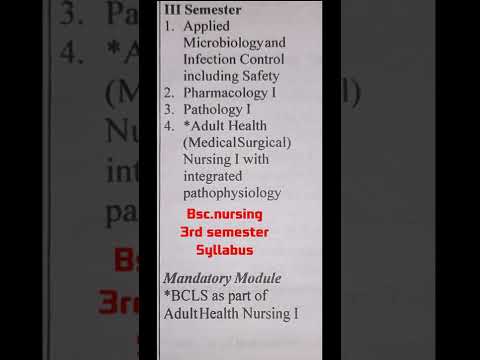 B.Sc.nursing 3rd semester Syllabus according to INC