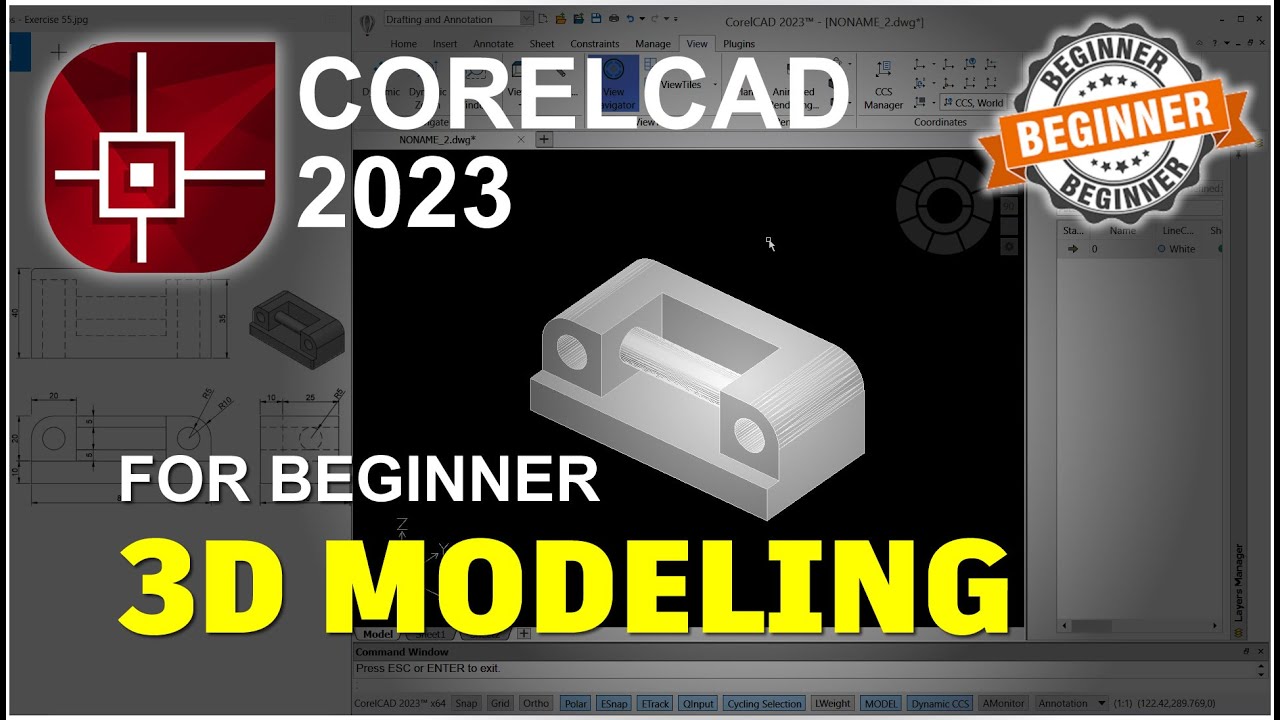 CorelCAD 2023 Basic 3D Modeling Tutorial For Beginner
